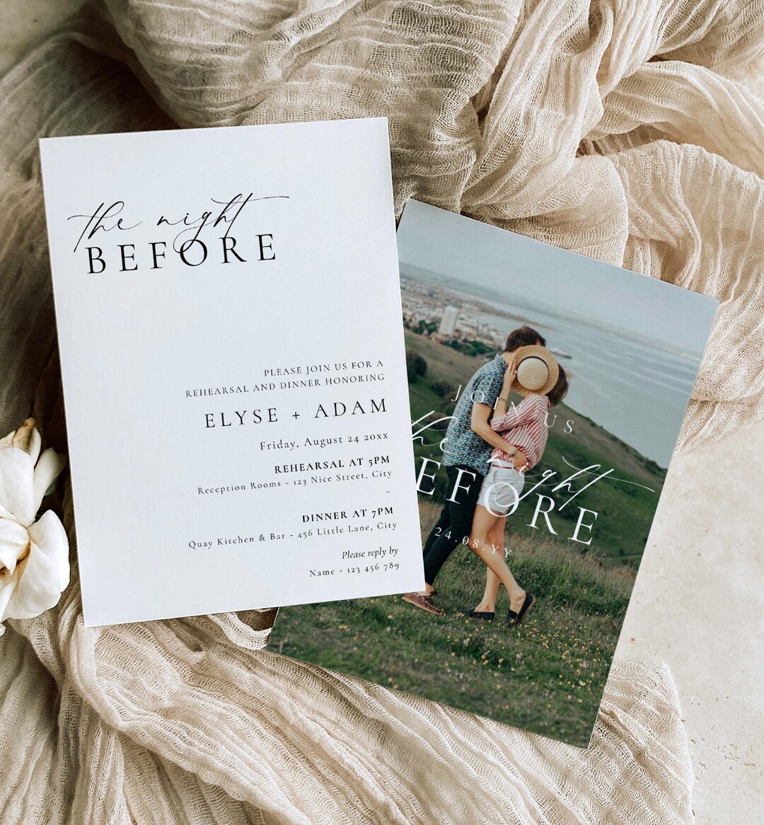 Printable Rehearsal Dinner Invitation Template, Modern Minimalist ...