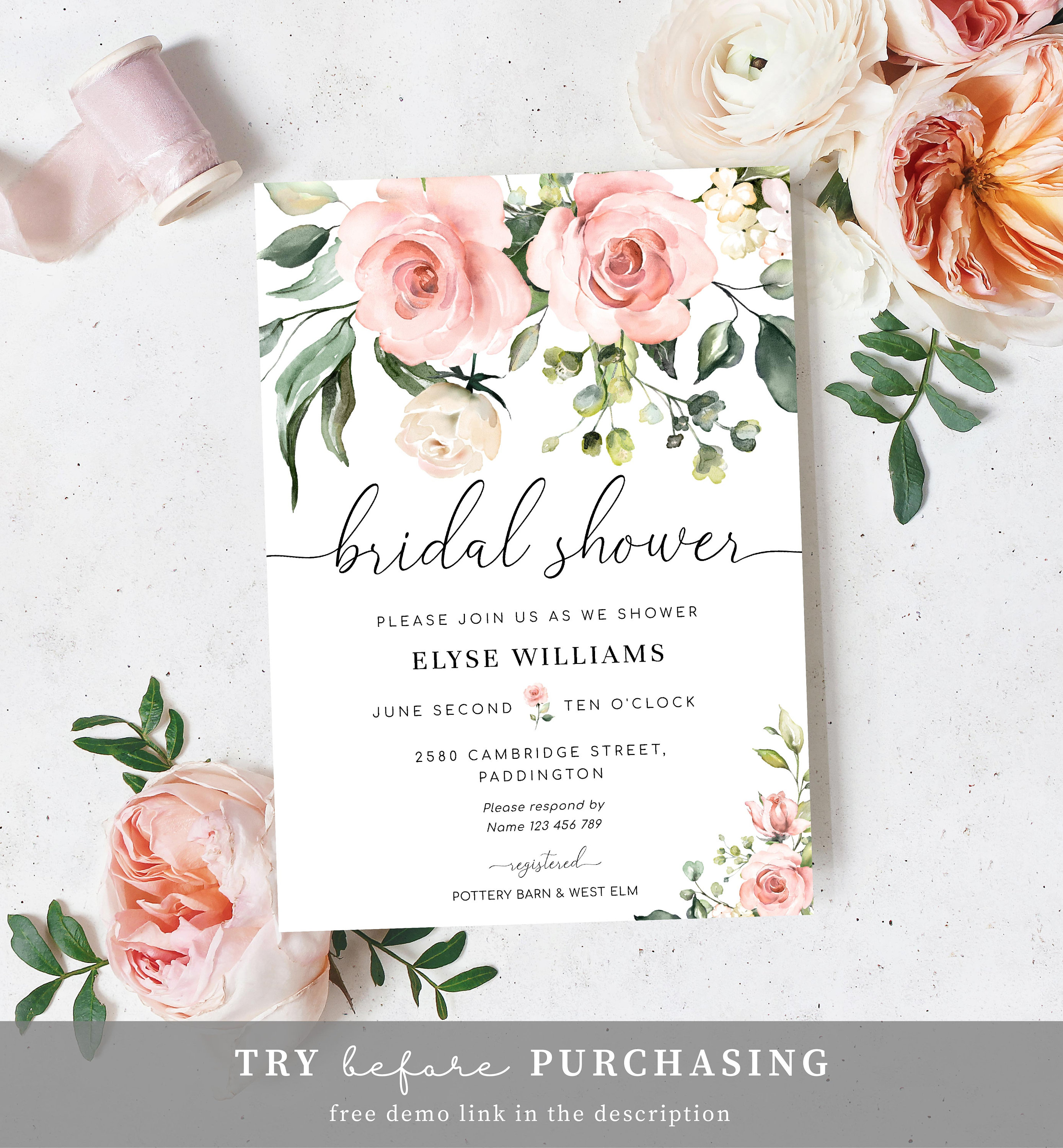 Bridal Shower Invitations Printable Free