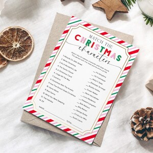 Christmas Movie Characters Game, Printable Christmas Party Christmas ...
