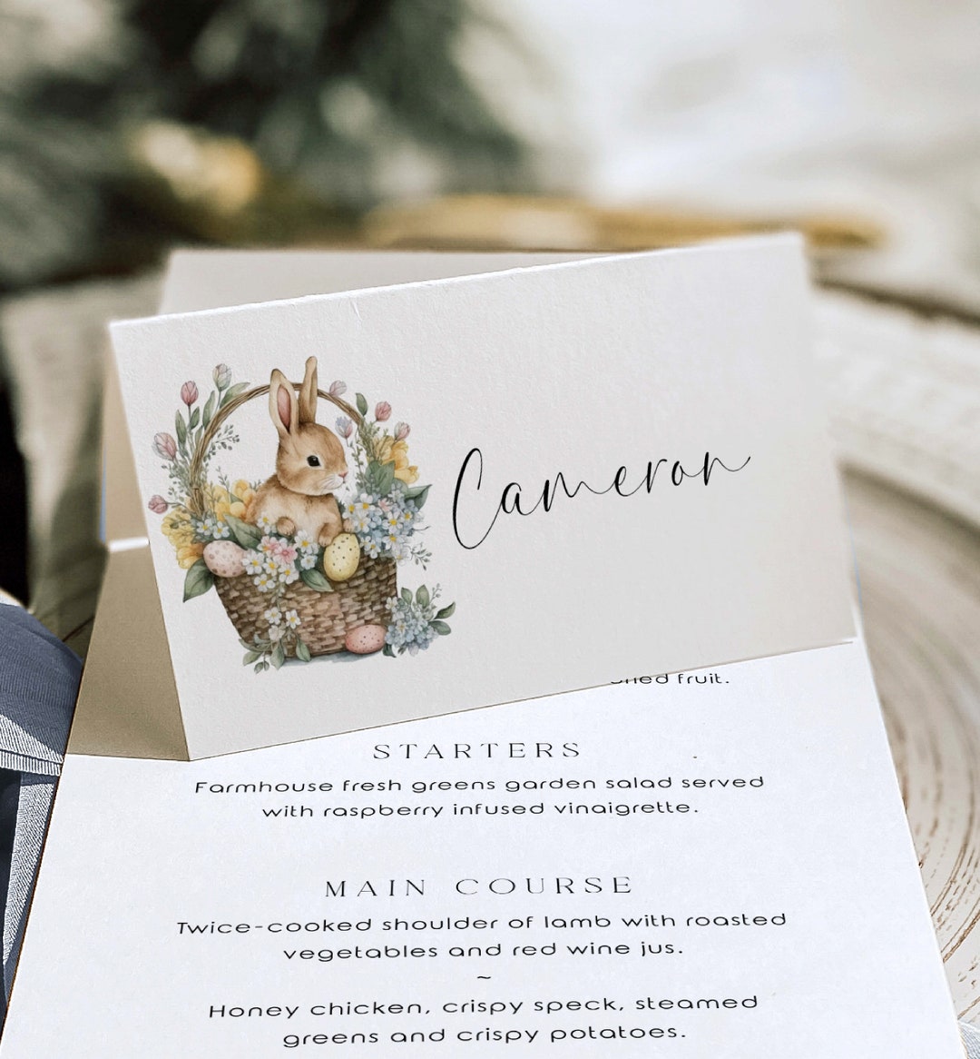 Printable Tent and Flat Style Pace Cards, Easter Brunch Place Cards ...
