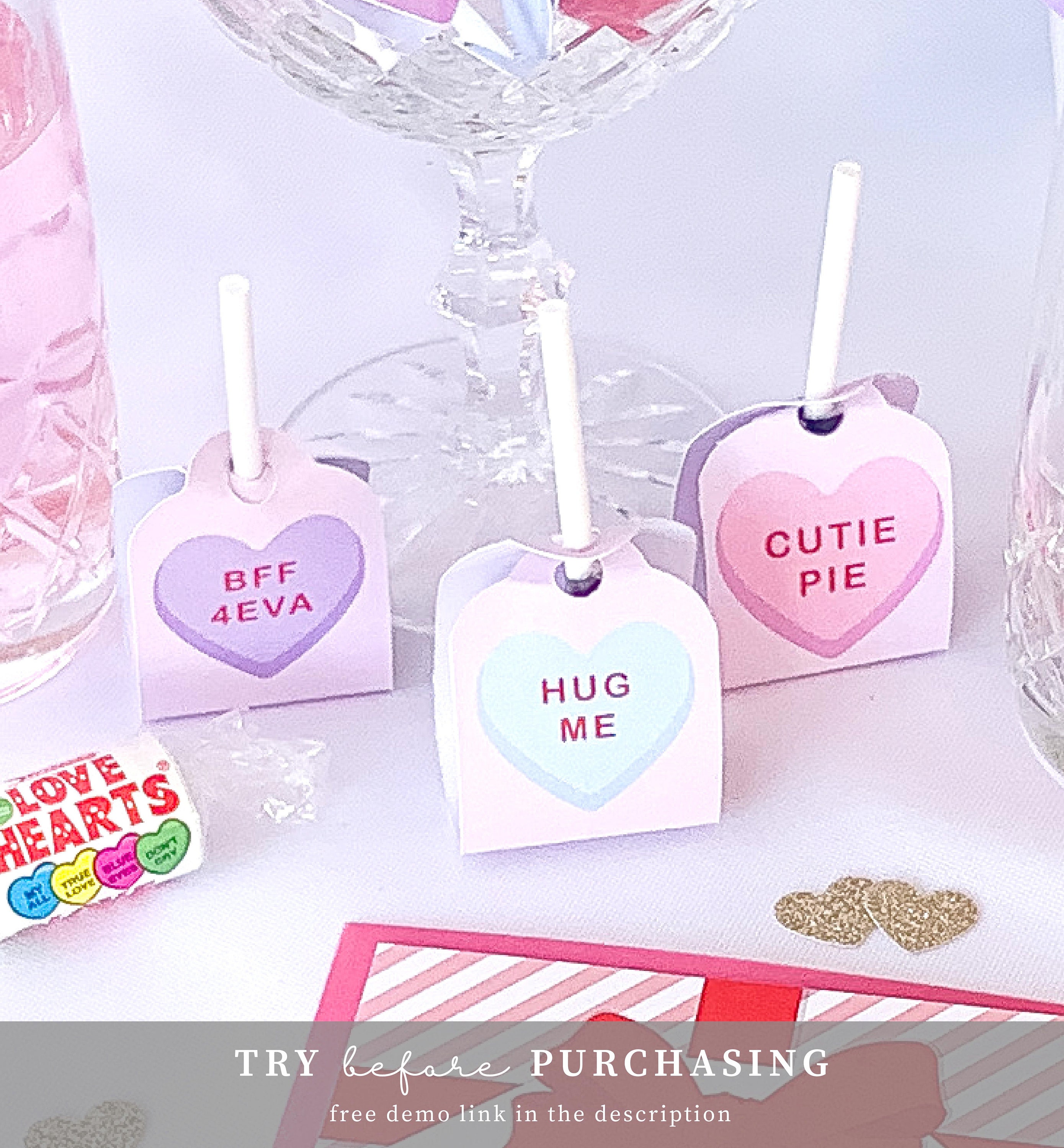 Printable Valentine's Day Lollipop Tags Template - Etsy