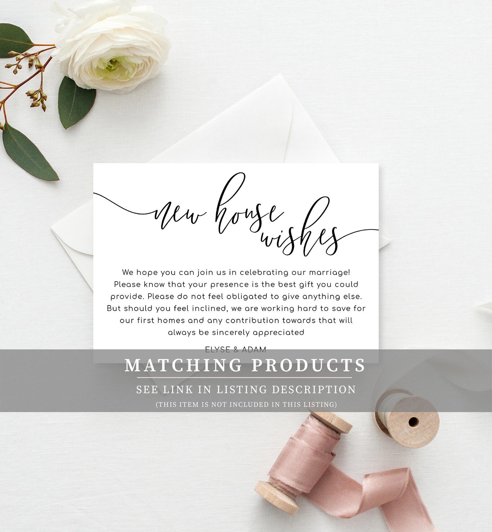 Printable Honeymoon Wish Card Minimalist Wedding Honeymoon - Etsy