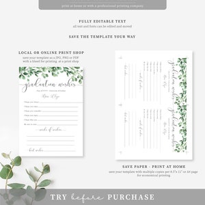 Printable Graduation Wishes Template, Greenery Leaves Graduation ...
