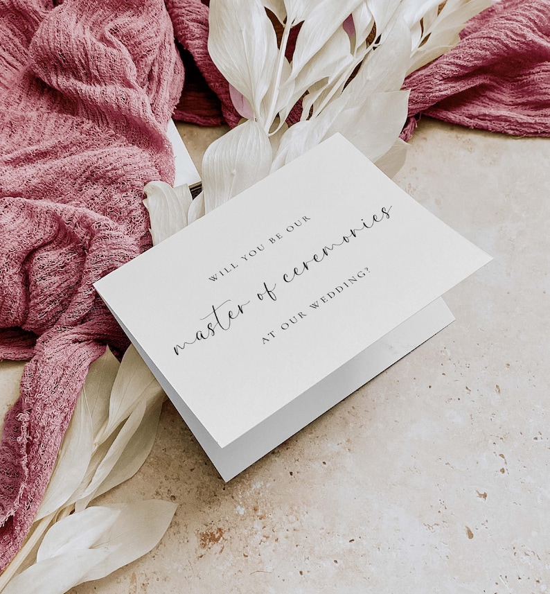 Master of Ceremonies Proposal Card, Minimalist Wedding (printable ...