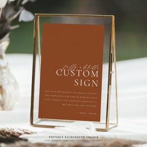 Fully Editable Sign Template, Minimalist Wedding Custom Text Sign ...