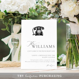 Printable Telephone Guestbook Sign, Voicemail Audio Guestbook Sign ...