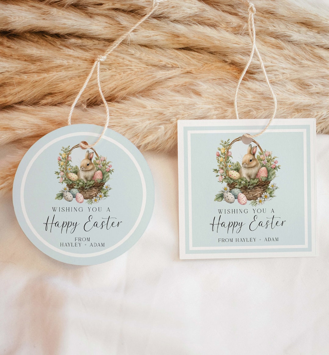 Printable Happy Easter Gift Tag Template, Easter Hunt Tag, Easter ...