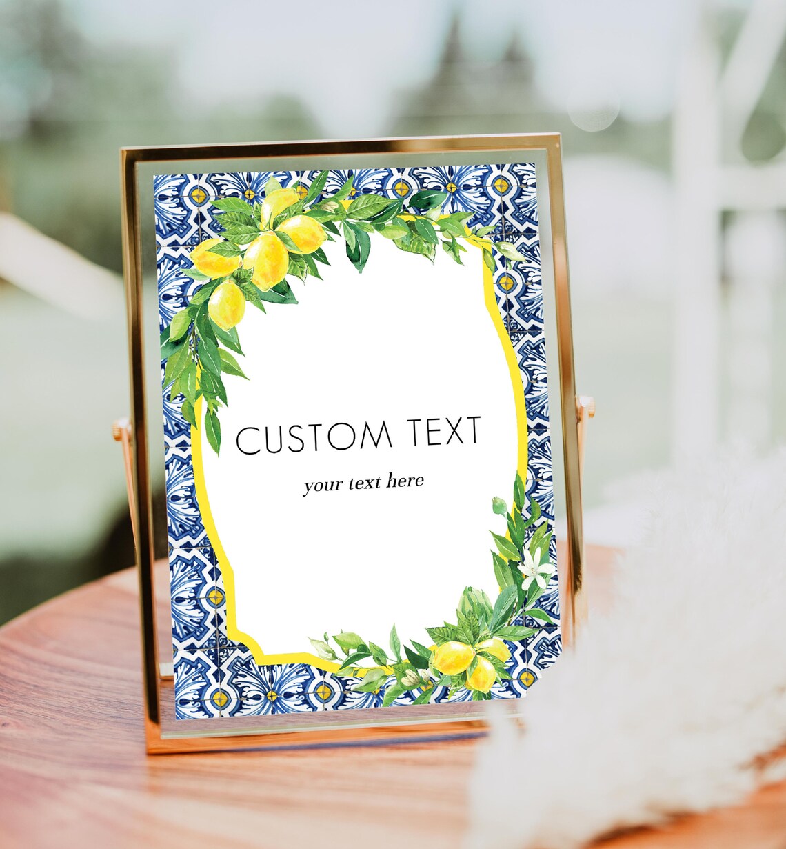 Positano Blue Tile Lemon Custom Text Sign Positano Blue Tile - Etsy ...
