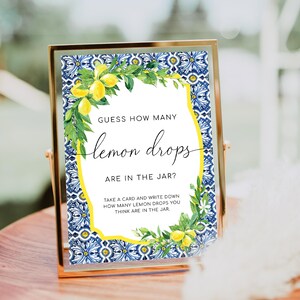 Guess How Many Lemon Drops Game Card and Sign Bundle Positano - Etsy