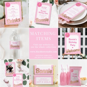 Editable Drinks Menu Sign, Hens Party Cocktail Menu, Birthday Party ...