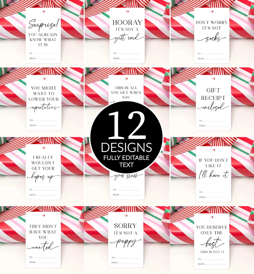 Printable Funny Christmas Gift Tag, Cheeky Punny Christmas Gift Tags ...