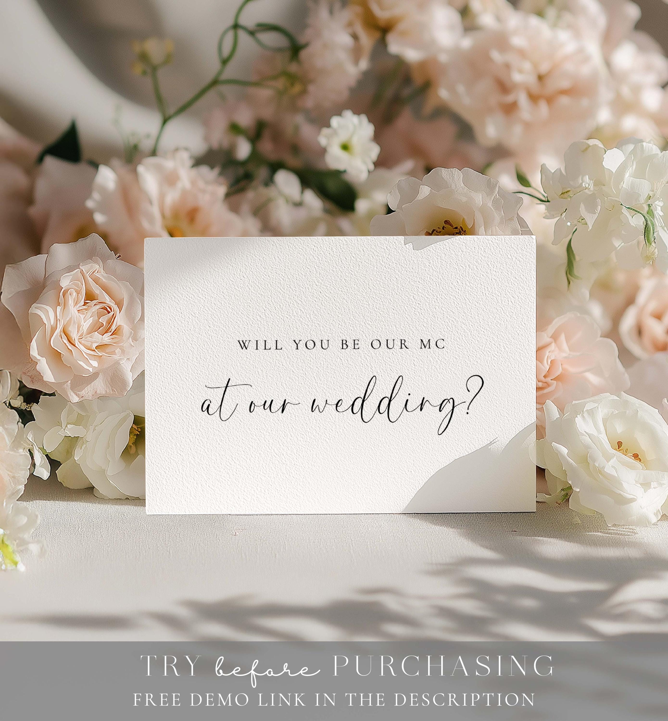 Will You Be Our MC Card, Minimalist Wedding Proposal (printable ...