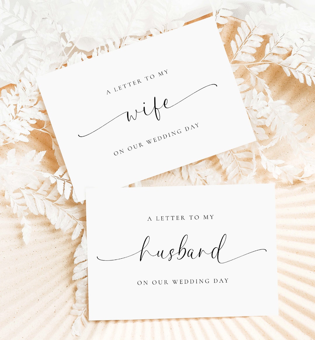 A Letter to My Husband Wife Wedding Day Printable Card Template ...