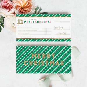 Christmas Cheque Template Fake Bank Cheque Gift Voucher - Etsy Australia
