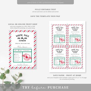 Printable North Pole Special Delivery Gift Tag, Santa's Workshop Gift ...