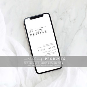 Digital Wedding Smartphone Invitation and Details, Electronic Text ...