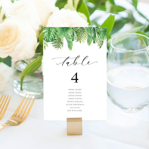 Table Numbers Wedding Tropical - Etsy