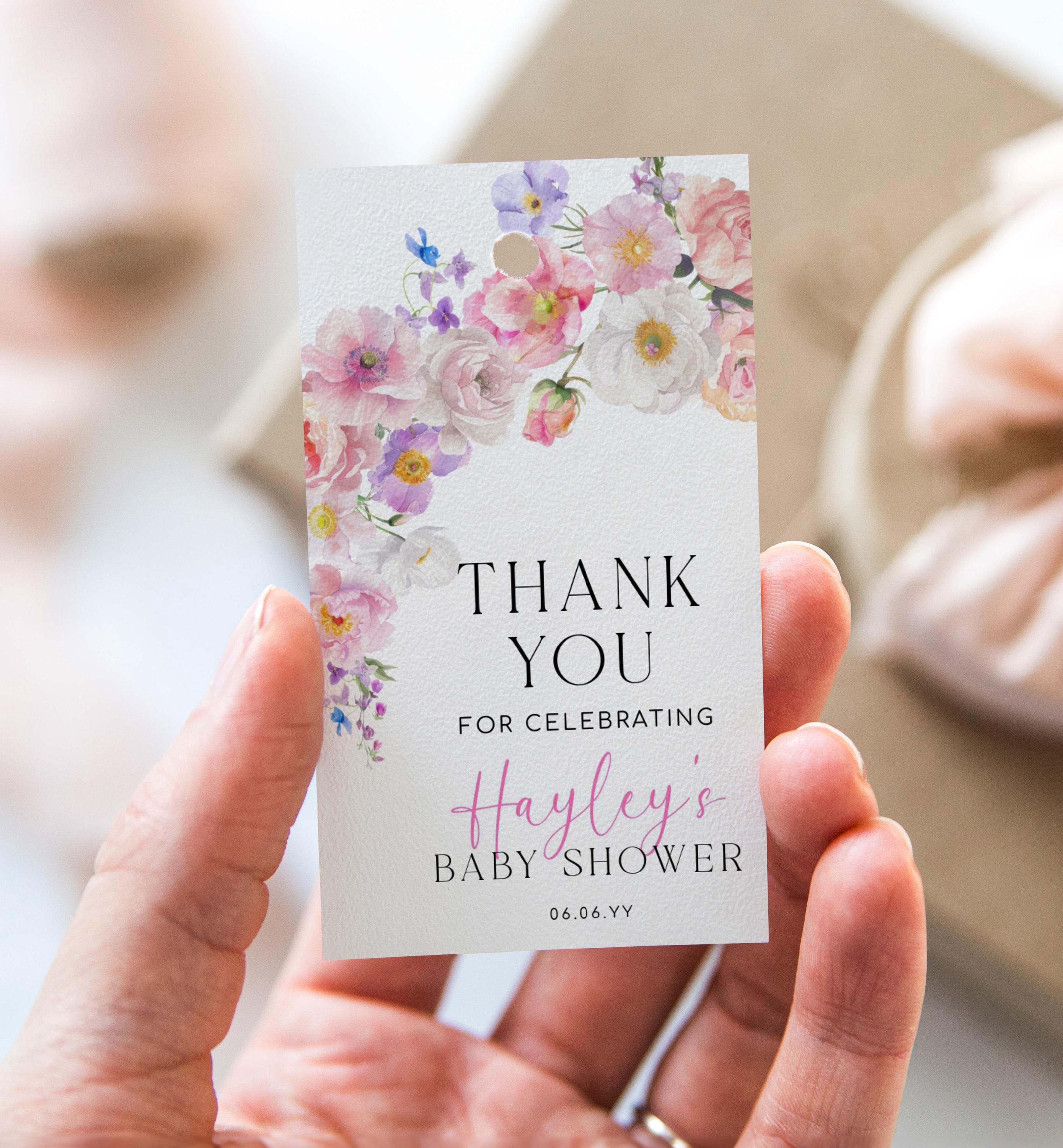 Spring Wildflower Thank You Favor Tag Template (printable), Eloise - Etsy