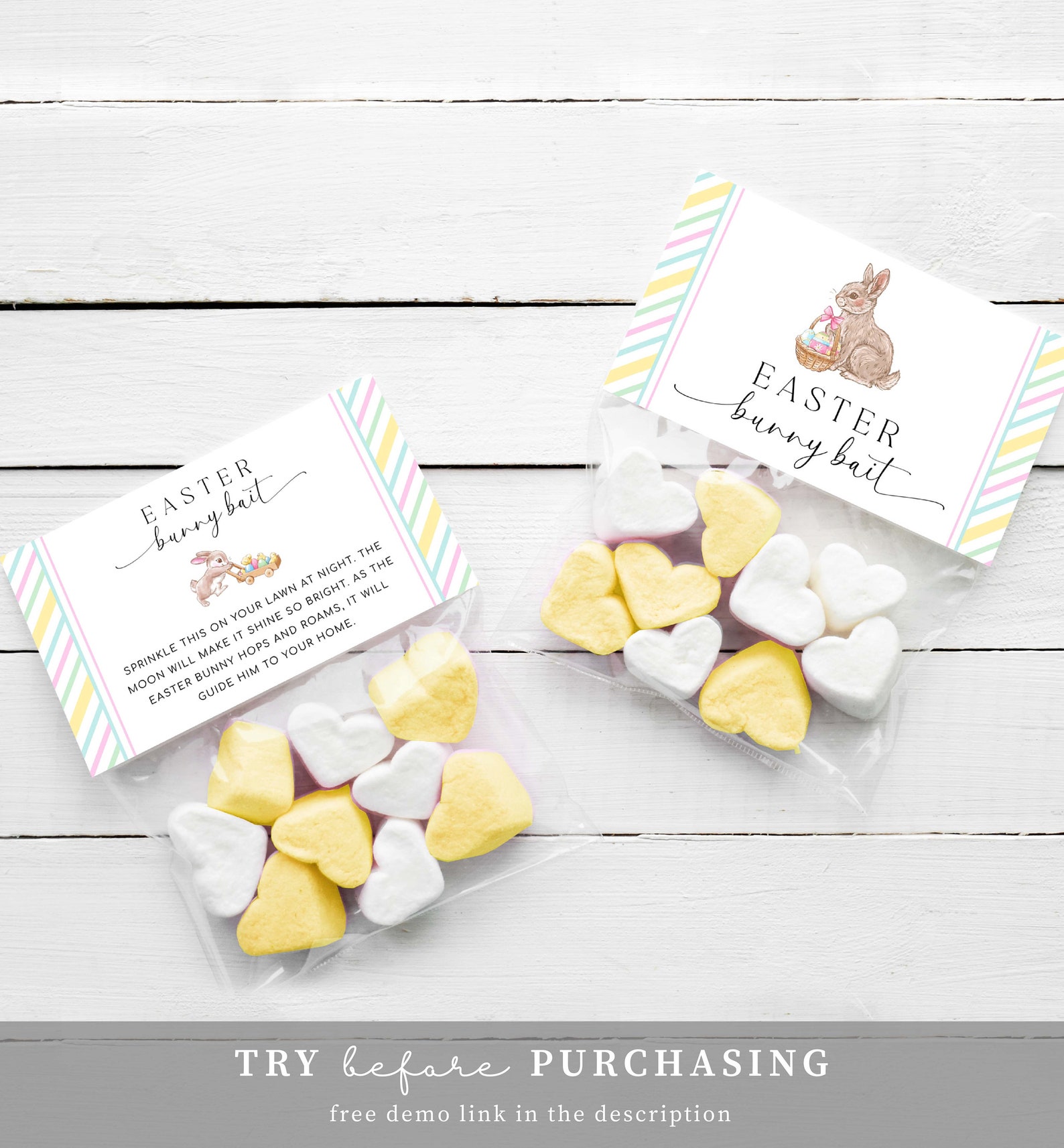 Printable Easter Bunny Bait Candy Bag Topper Template, Editable Easter ...