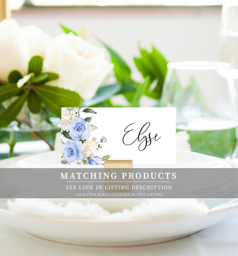 Printable Blue Floral Wedding Welcome Sign, Greenery Landscape Template ...