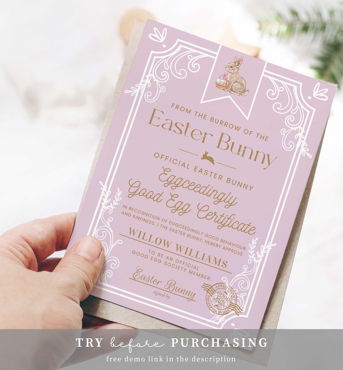 Printable Easter Good Egg Member Certificate, Easter Bunny Eggcellent ...