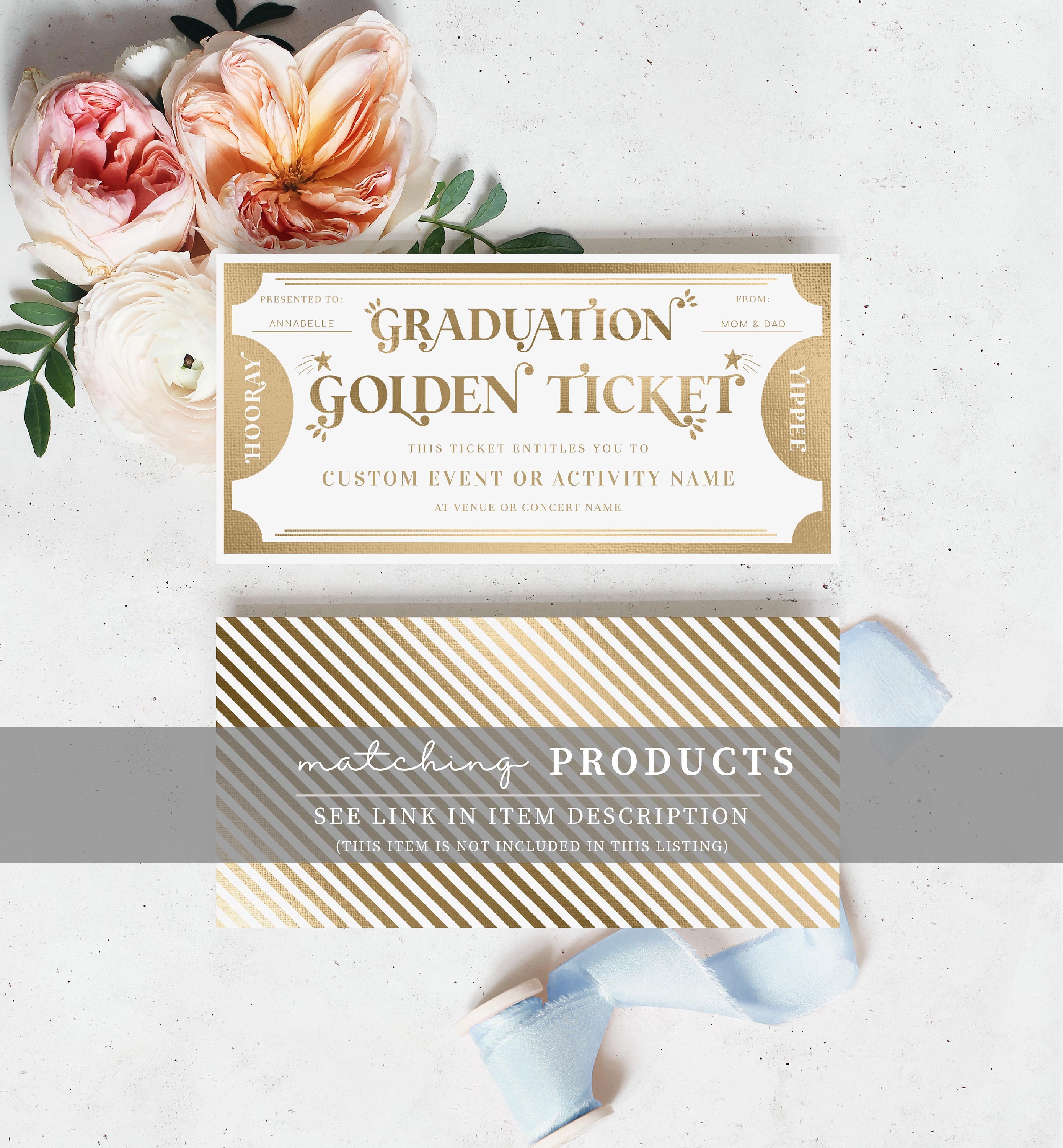 Printable Golden Ticket Custom Gift Voucher Template - Etsy Australia