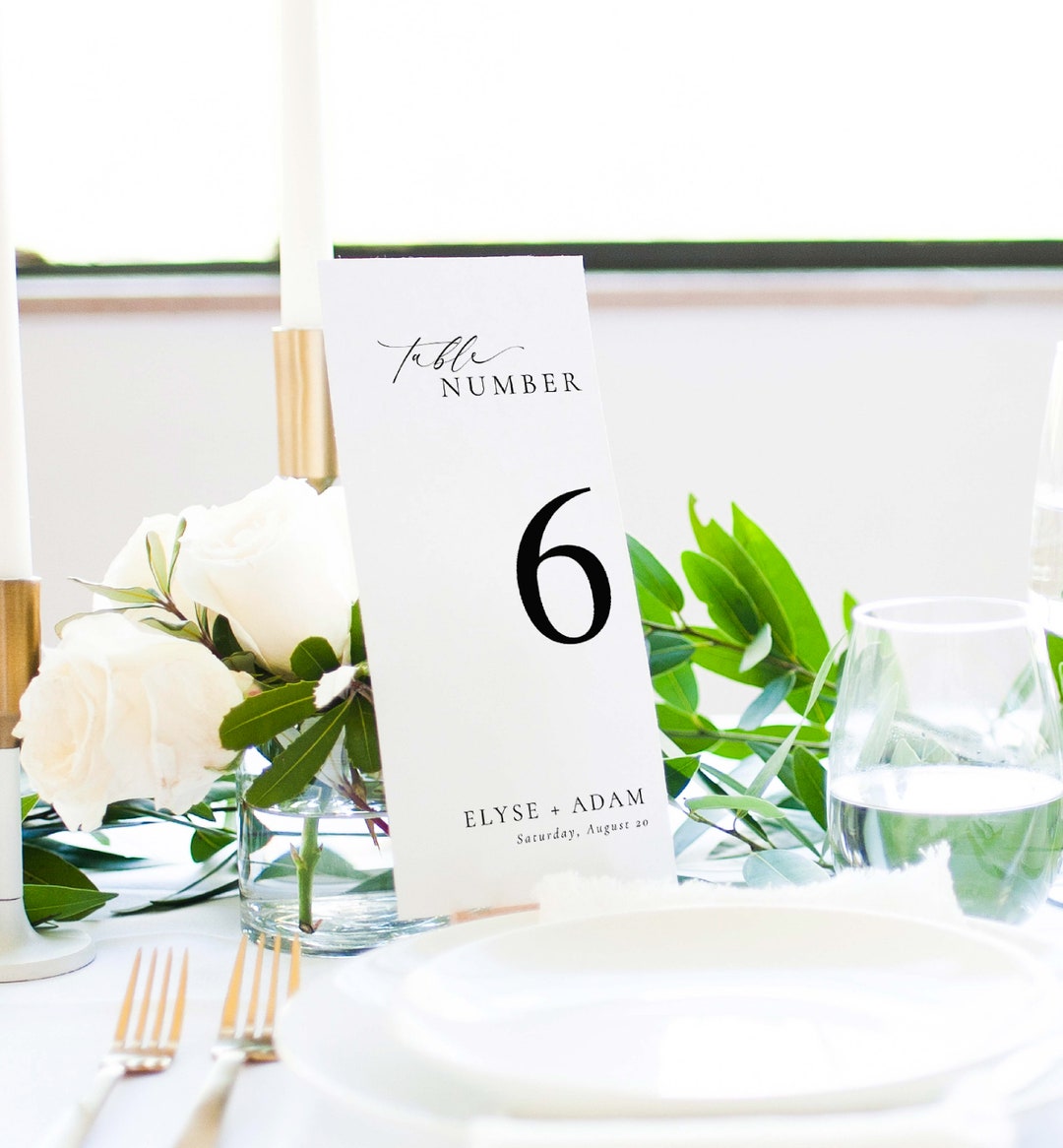 Printable Table Numbers, Unlimited Numbers, Modern Minimal Wedding ...