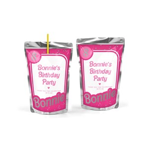 Birthday Party Juice Pouch Favor Label, Come on Let's Go Party Birthday ...