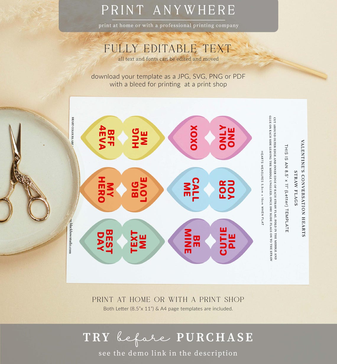 Printable Valentine's Day Lollipop Tags Template, Sweetheart Candy ...