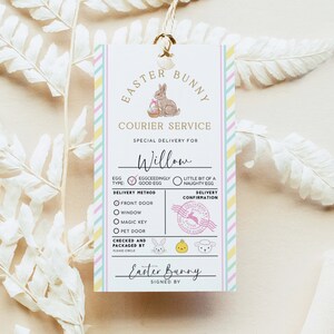 Printable Easter Bunny Special Delivery Gift Tag, Easter Gift Tags ...