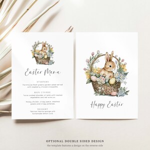 Printable Easter Menu Template, Easter Brunch Menu, Easter Lunch Menu, Easter Dinner Menu ...