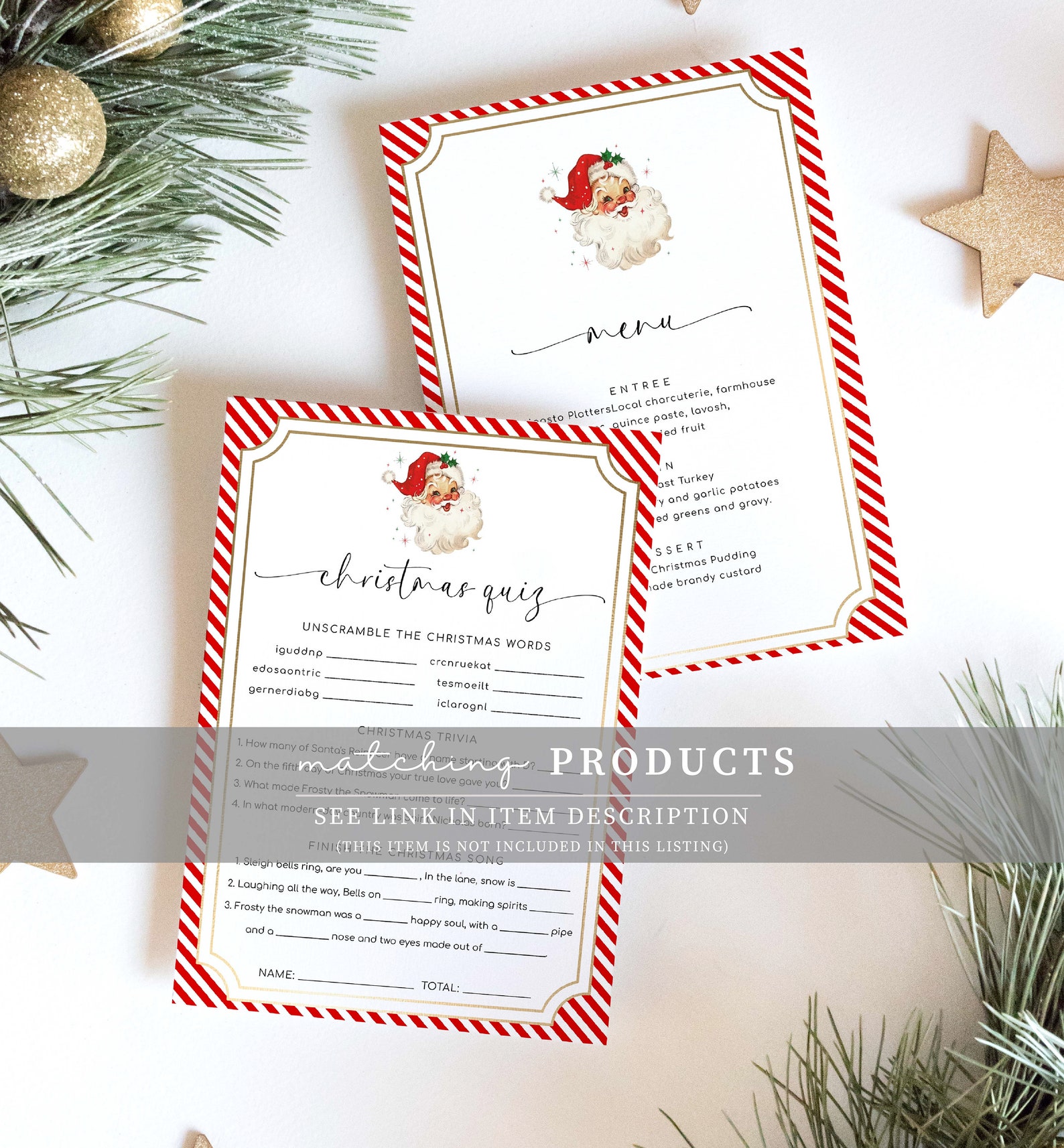 Printable Christmas Gift Exchange Game Cards, Secret Santa (digital ...