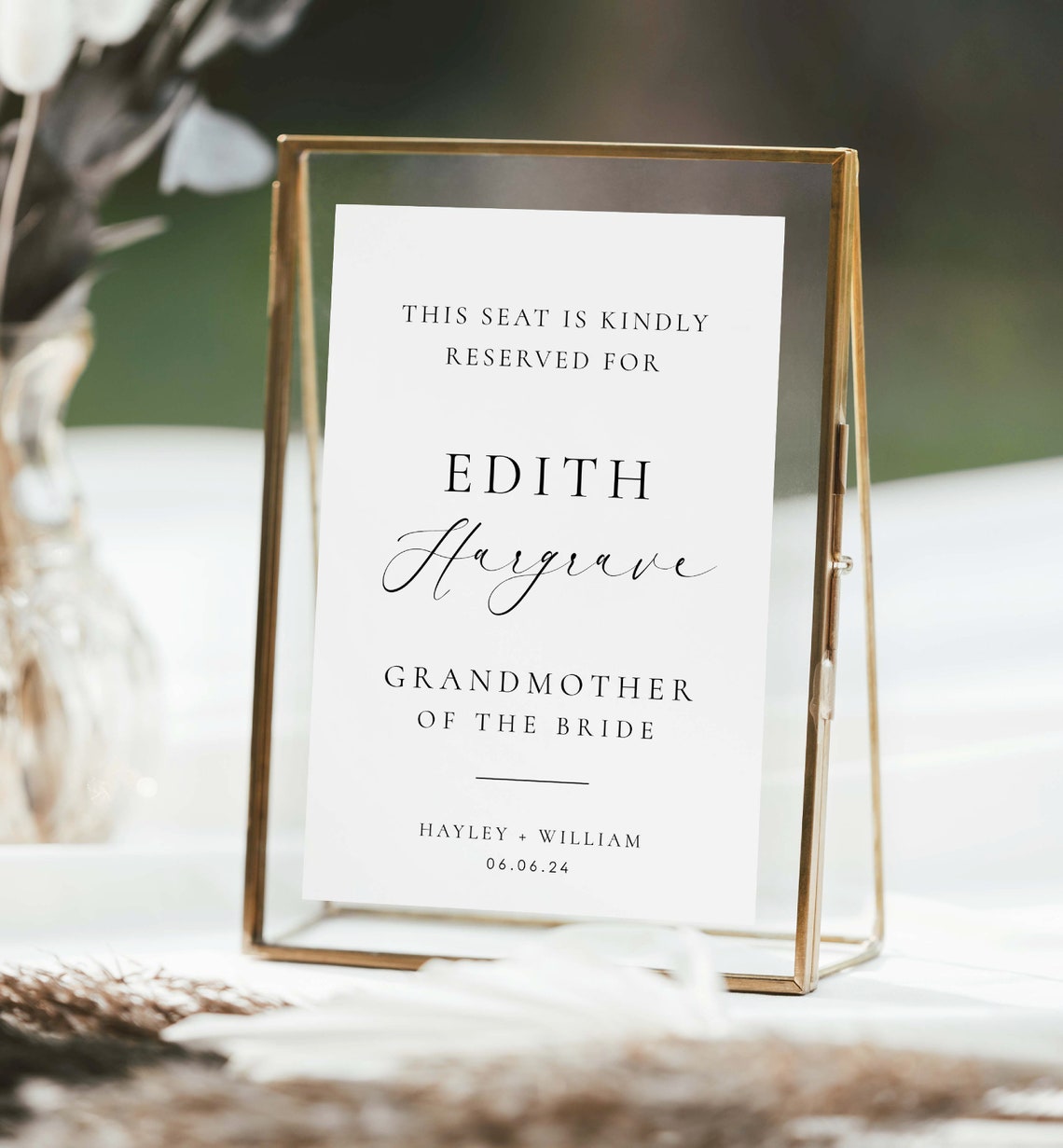 Printable Reserved Seat Tag, Wedding Reserved for Seating Tag ...