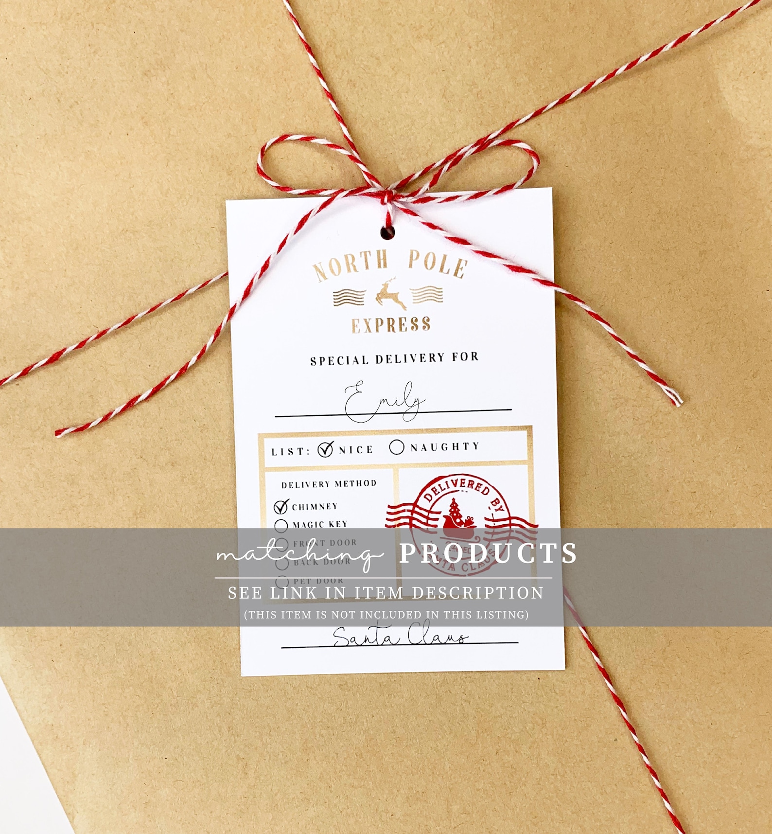Printable North Pole Special Delivery Gift Tag Santa's - Etsy
