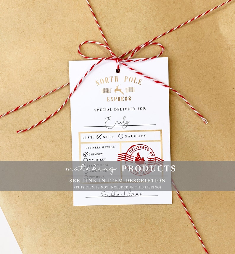 Printable North Pole Special Delivery Gift Tag Santa's - Etsy