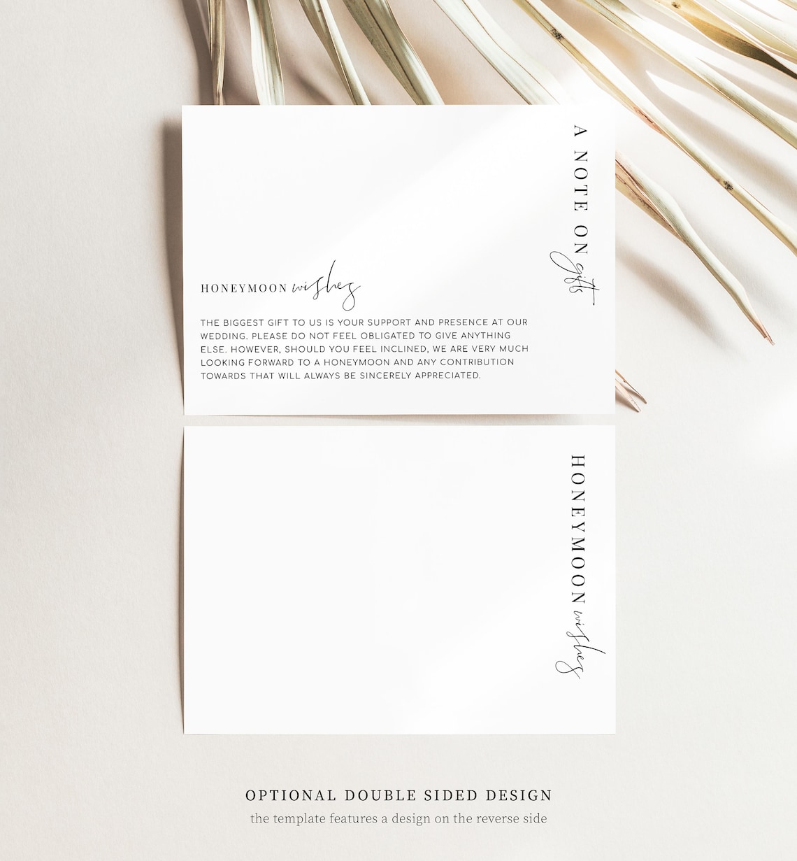 Printable Honeymoon Wishes Card, Minimalist Modern Wedding Wishing Well ...