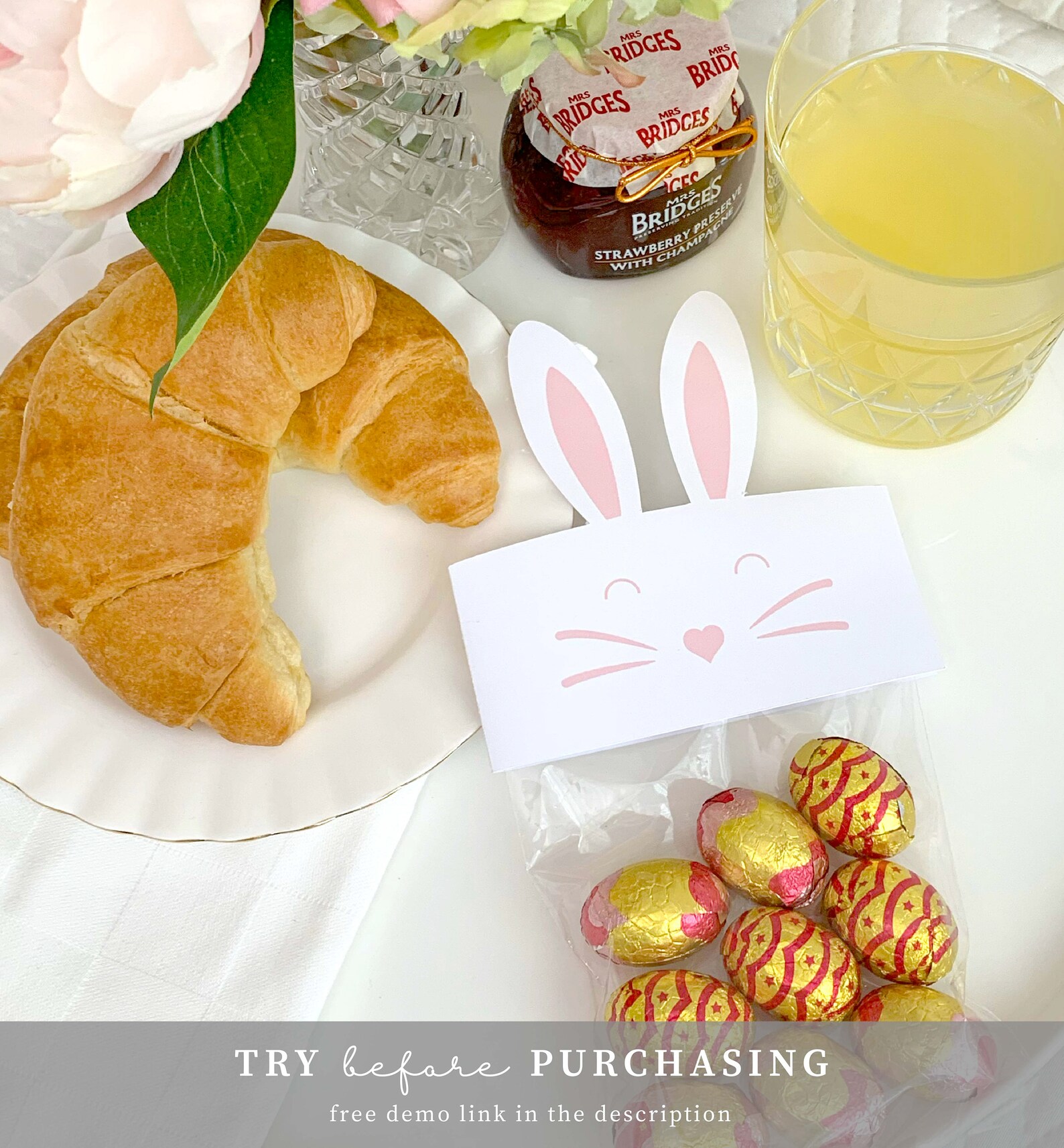 Printable Easter Bunny Treat Bag Topper Template, Easter Egg Gift Bag ...