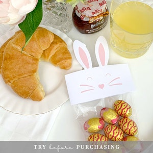 Printable Easter Bunny Treat Bag Topper Template, Easter Egg Gift Bag ...