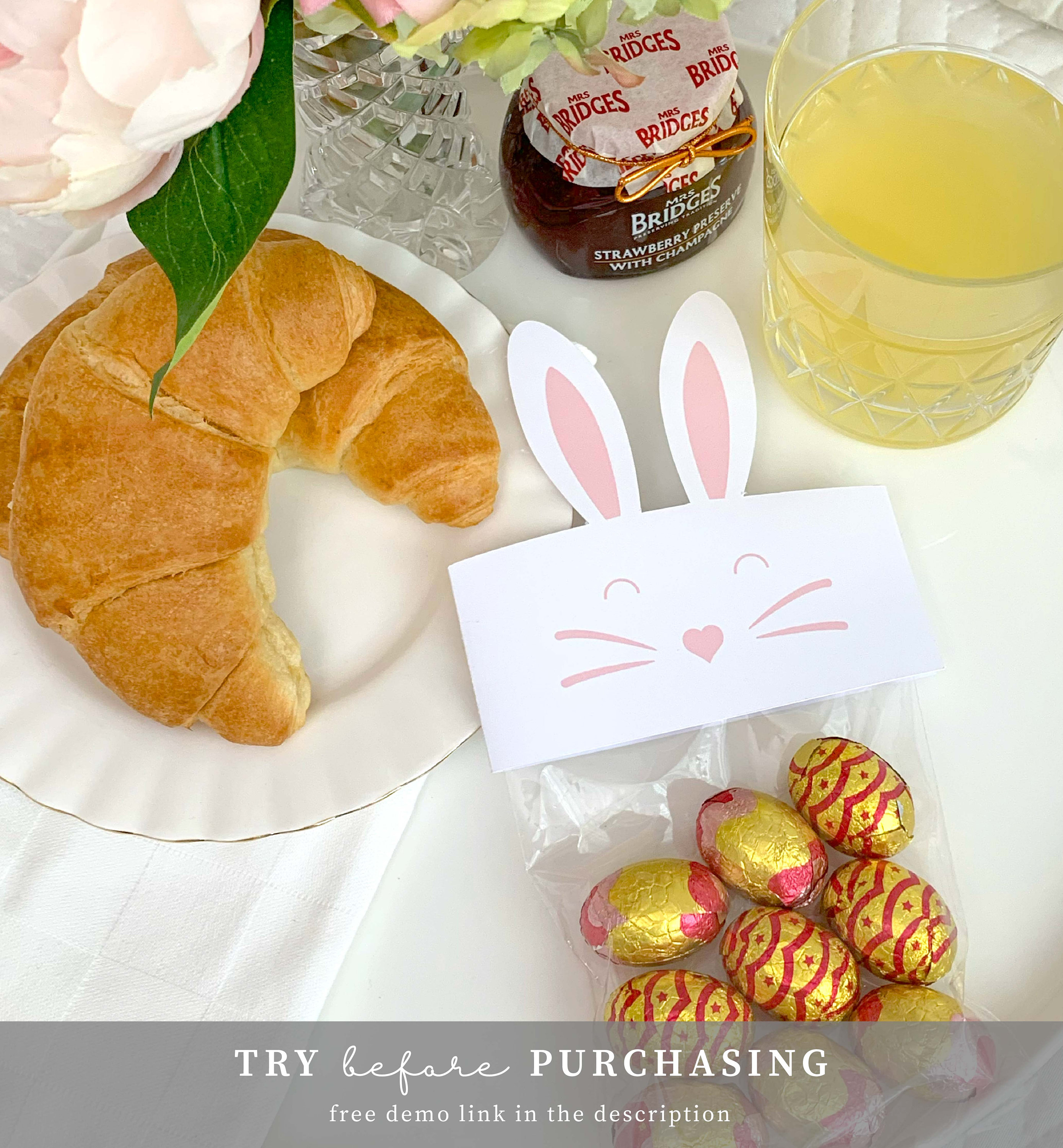 Printable Easter Bunny Treat Bag Topper Template, Easter Egg Gift Bag ...
