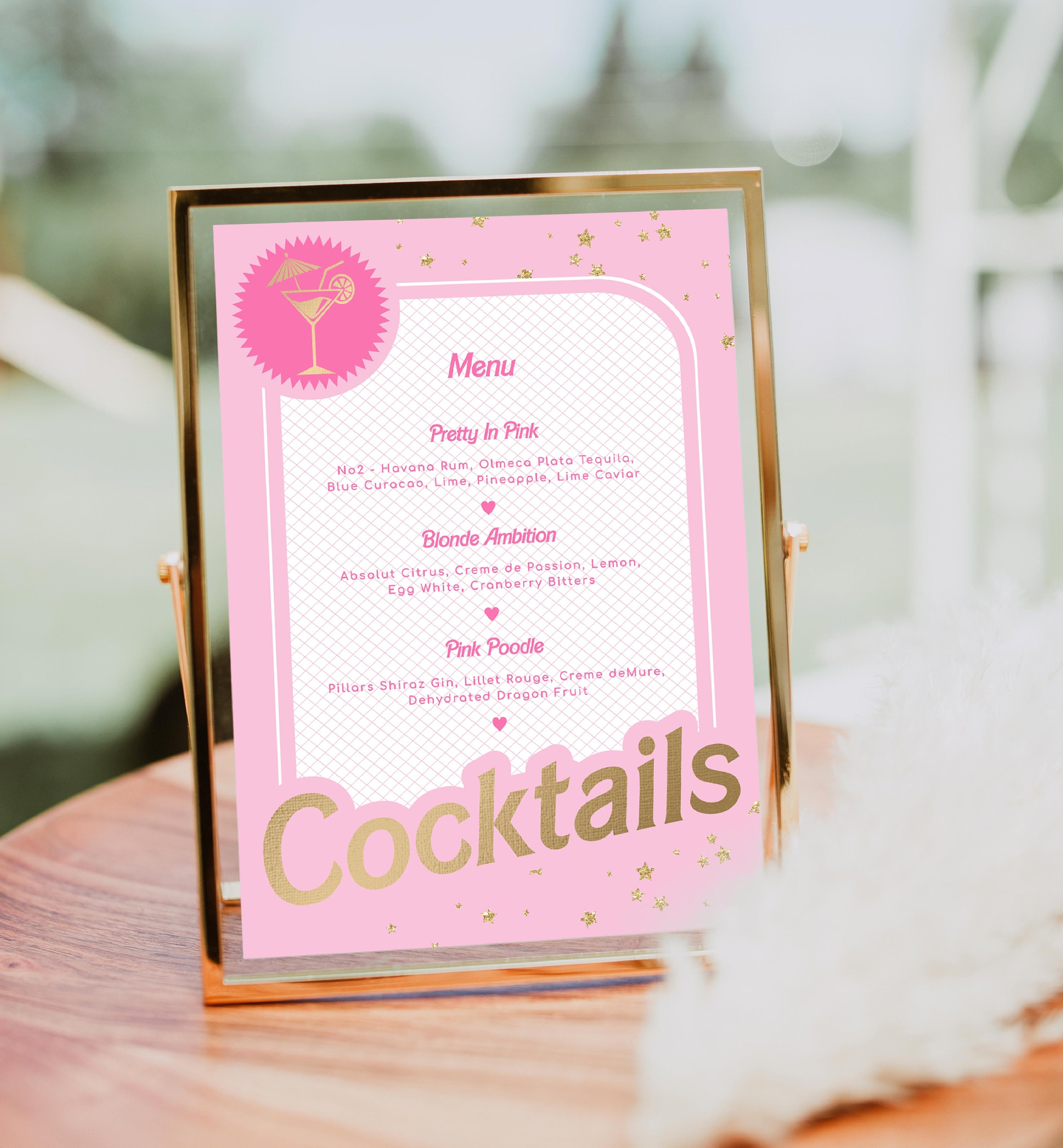 Editable Cocktail Menu Sign Drinks Menu Birthday Party - Etsy Australia