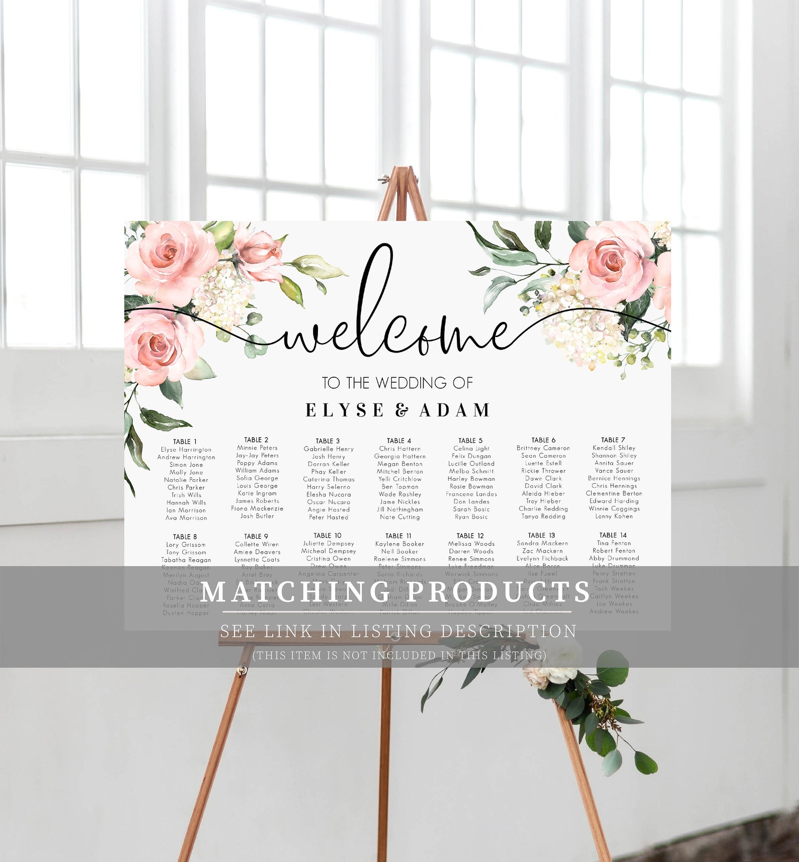 Printable Seating Chart Cards Wedding Table Numbers With - Etsy