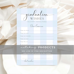 Blue Gingham Graduation Welcome Sign (printable) - Etsy