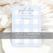 Blue Gingham Graduation Welcome Sign, Pale Blue Check, Printable ...