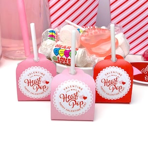 Printable Valentine's Day Lollipop Tags Template, You Make My Heart Pop ...
