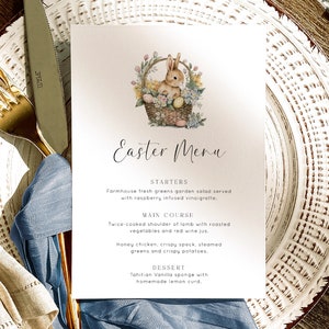 Printable Easter Menu Template, Easter Brunch Menu, Easter Lunch Menu ...