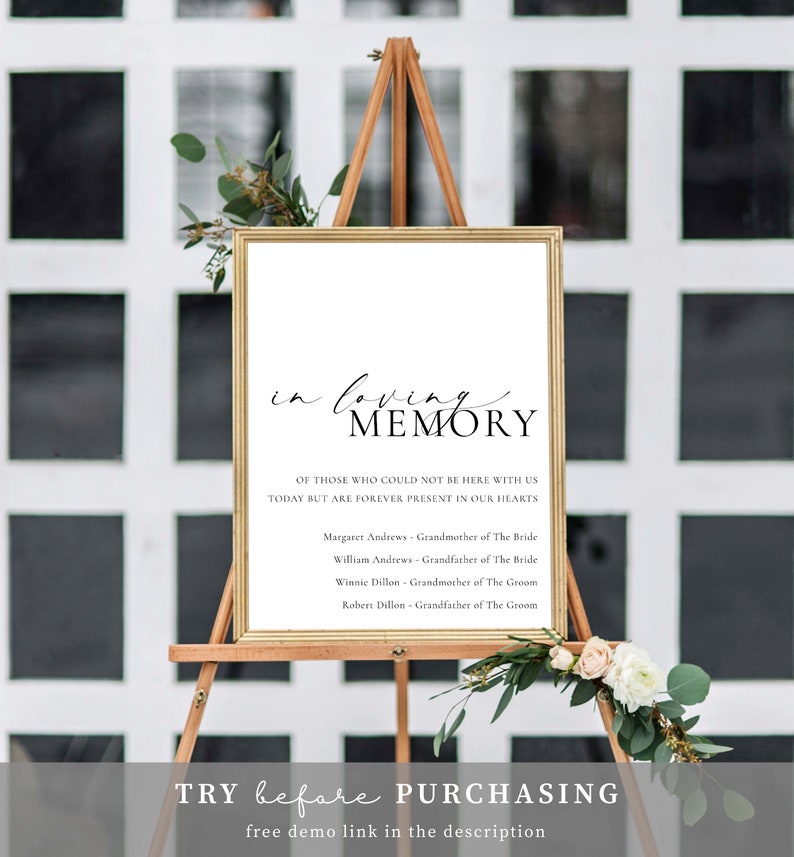In Loving Memory Sign, Printable Memorial Sign, This Candle Burns in ...