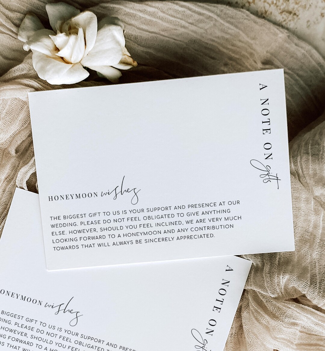 Minimalist Honeymoon Wishes Card, Wedding Wishing Well Printable ...