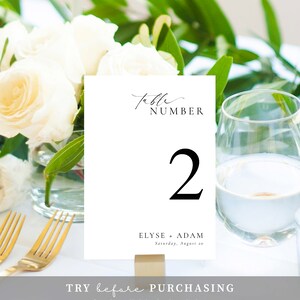 Printable Table Numbers, Unlimited Numbers, Modern Minimal Wedding ...