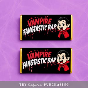 Printable Vampire Chocolate Wrapper: Halloween Treat Tag (DIY Template ...