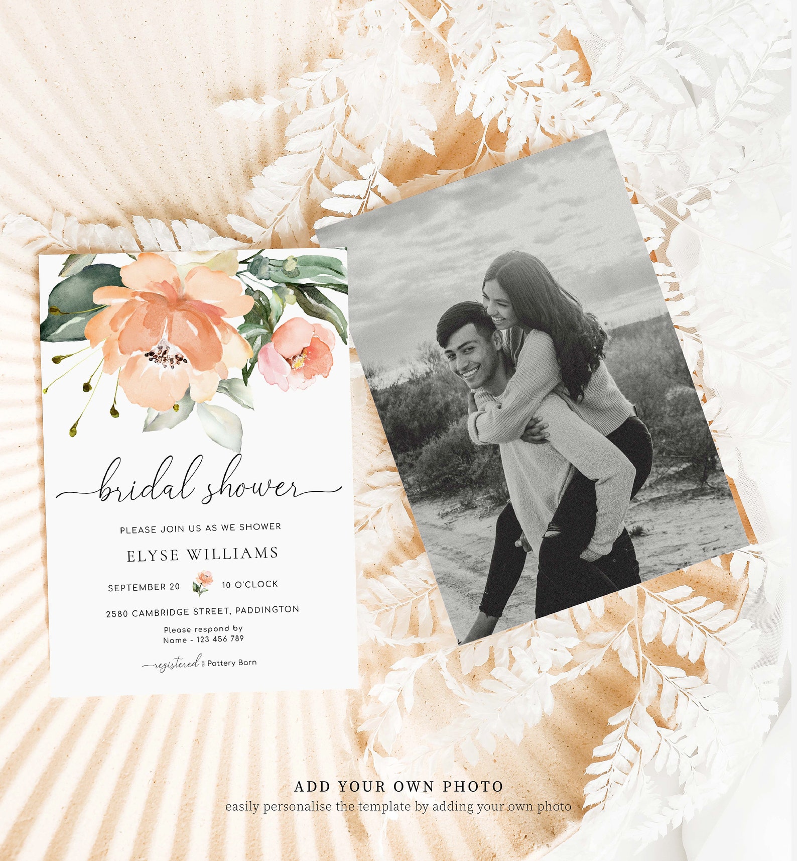 Fall Floral Bridal Shower Invitation Set (digital Download), Darcy ...